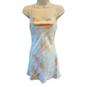 vestique | Dresses | Vestique Mini Lined Satin Tiedye Dress Sexy ...